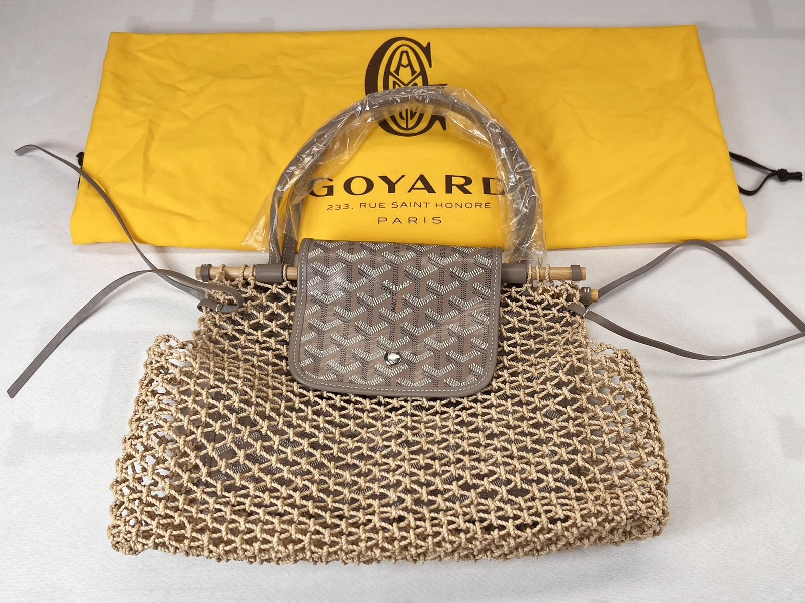 Goyard Aligre Raffia Net with Taupe Goyardine. – Orchmelia