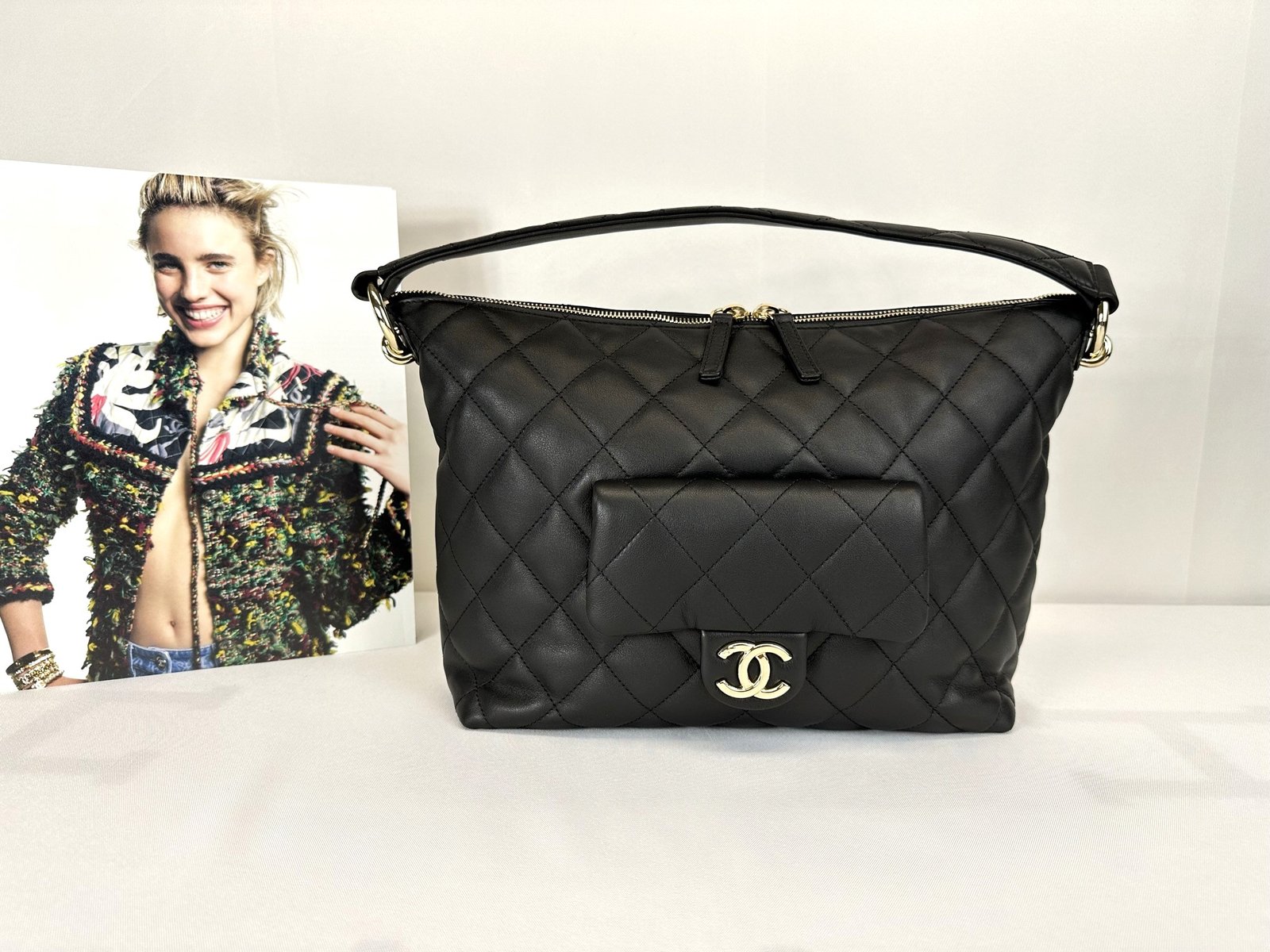 Chanel 23B Black Coco Mellow Small Hobo Bag. – Orchmelia