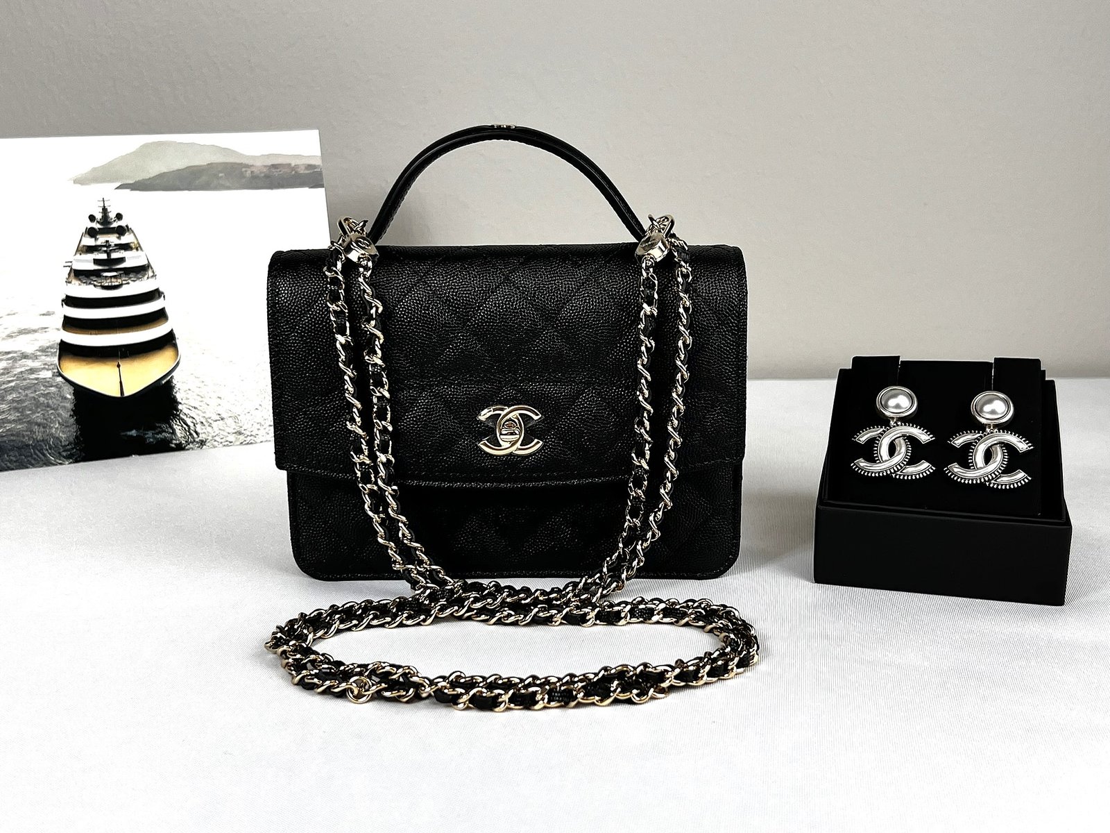 Chanel 25C Black Caviar Backpack with Light Gold Hardware – Orchmelia