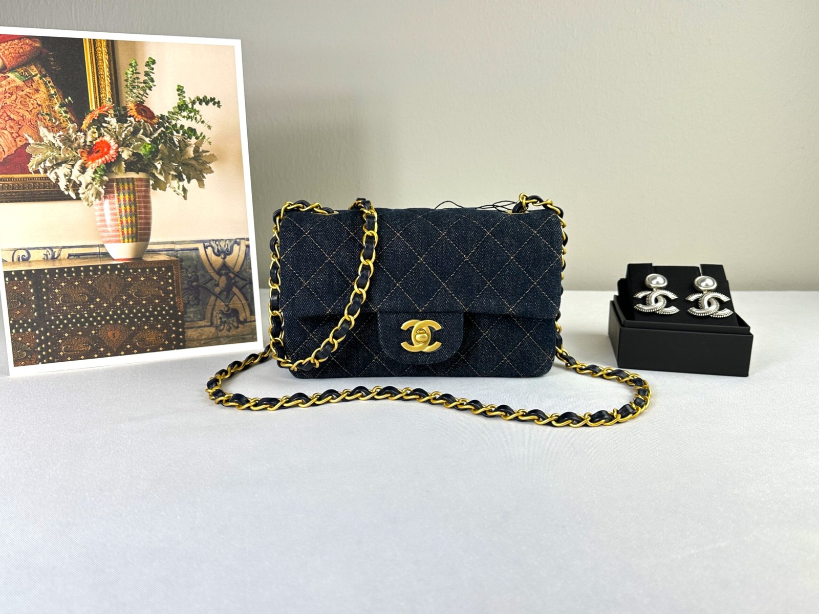 Chanel 25C Denim Rectangular Mini with Matte Gold Hardware – Orchmelia