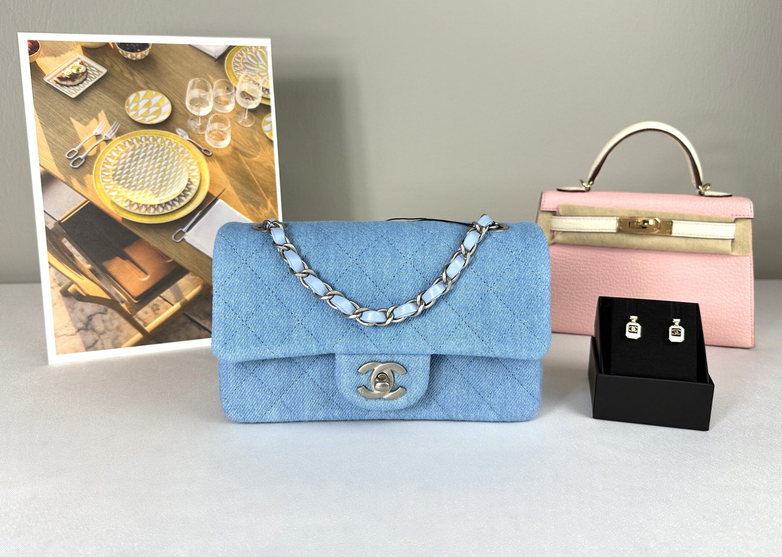 Chanel 25C Light Denim Rectangular Mini with Silver Hardware – Orchmelia