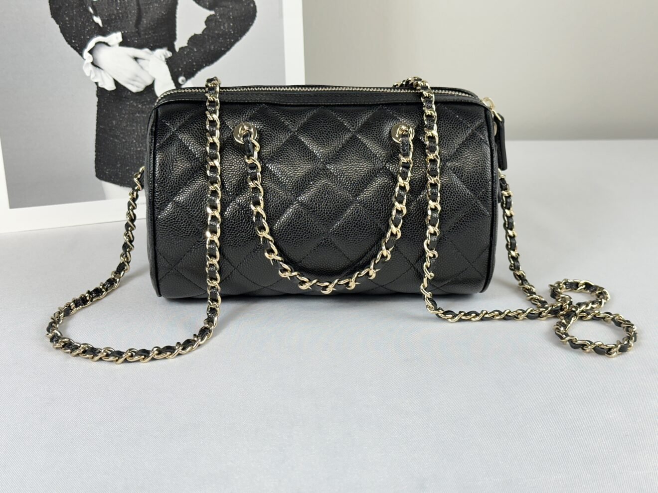 Chanel 25P Black Caviar Bowling Bag – Orchmelia
